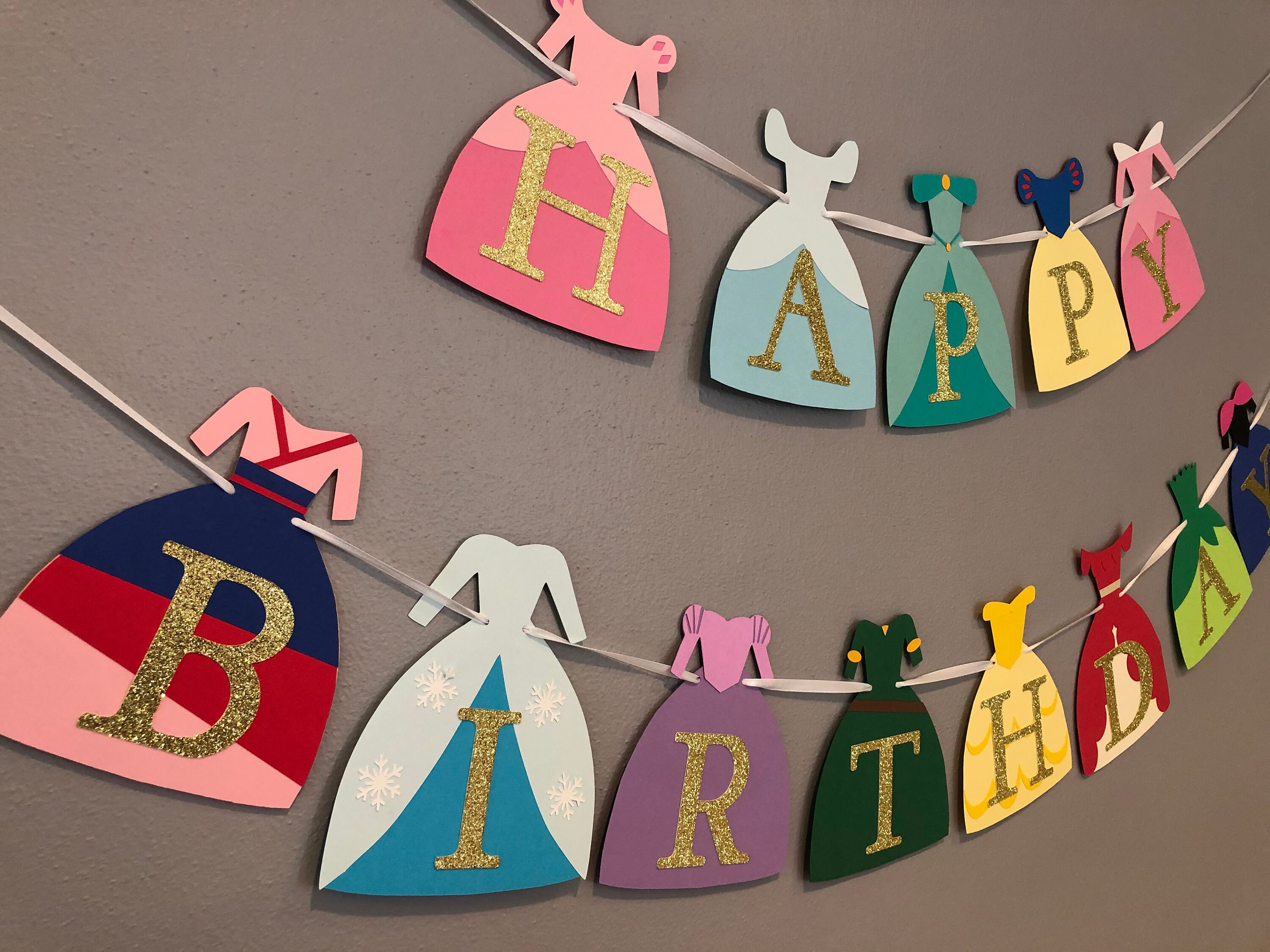 Princess Banner Princess Dress Banner Paper Princess Dress | Etsy