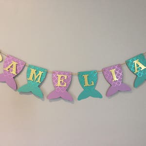 Mermaid Name Banner, Baby Shower, First Birthday, Under the Sea ...