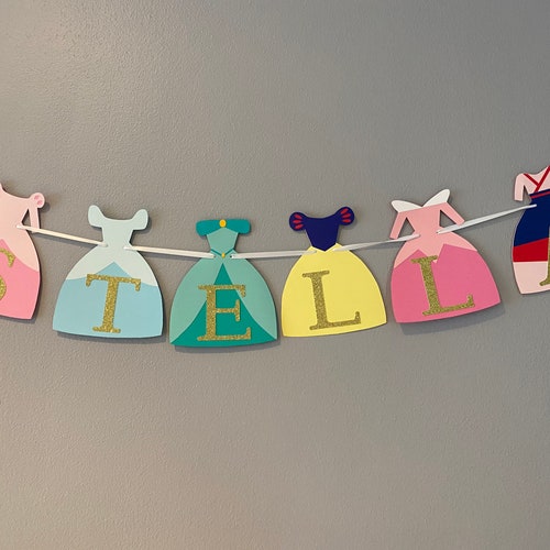 Princess Name Banner Princess Dress Banner Paper Princess - Etsy