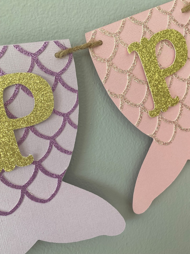 Mermaid Birthday Banner, Mermaid Tail Banner, First Birthday, Mermaid ...