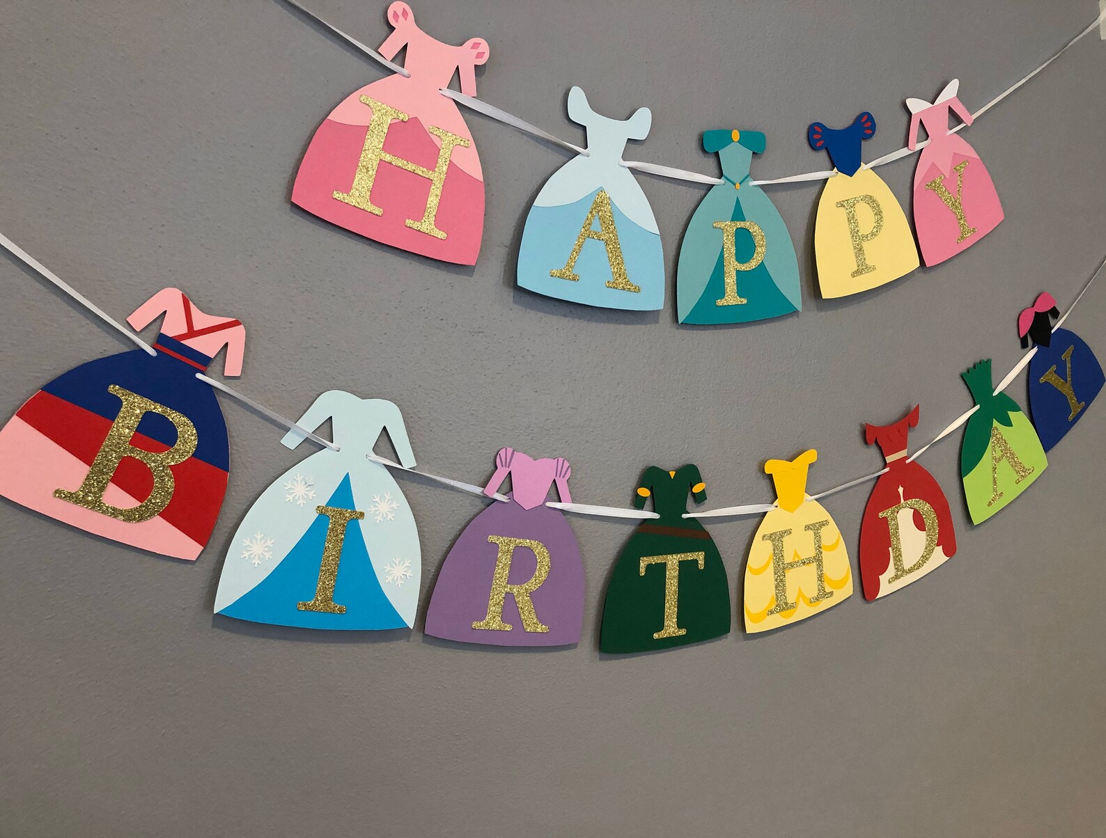 Princess Banner Princess Dress Banner Paper Princess Dress - Etsy