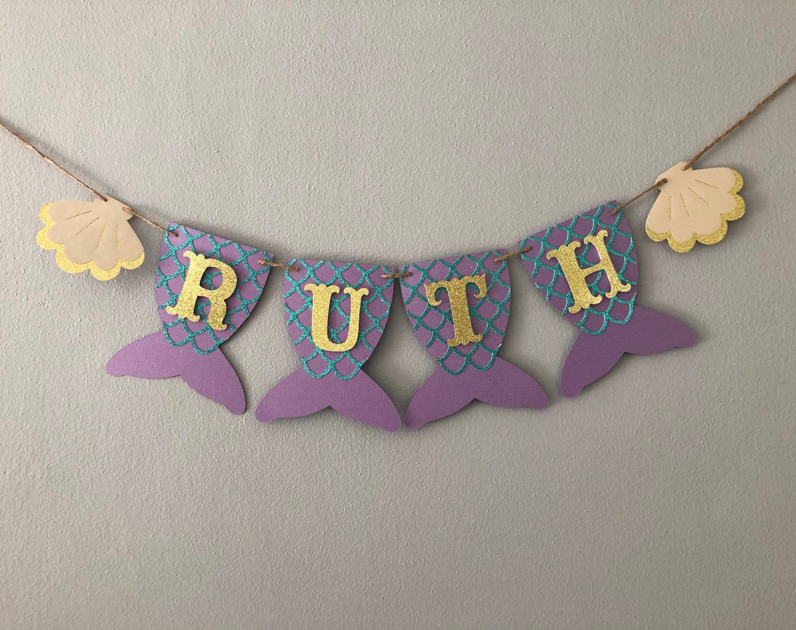 Mermaid Name Banner, Baby Shower, First Birthday, Under the Sea ...
