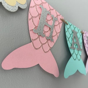 Mermaid Birthday Banner, Mermaid Tail Banner, First Birthday, Mermaid ...