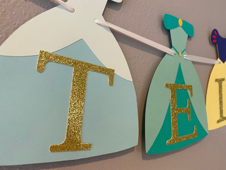Princess Name Banner, Princess Dress Banner, Paper Princess Dress ...