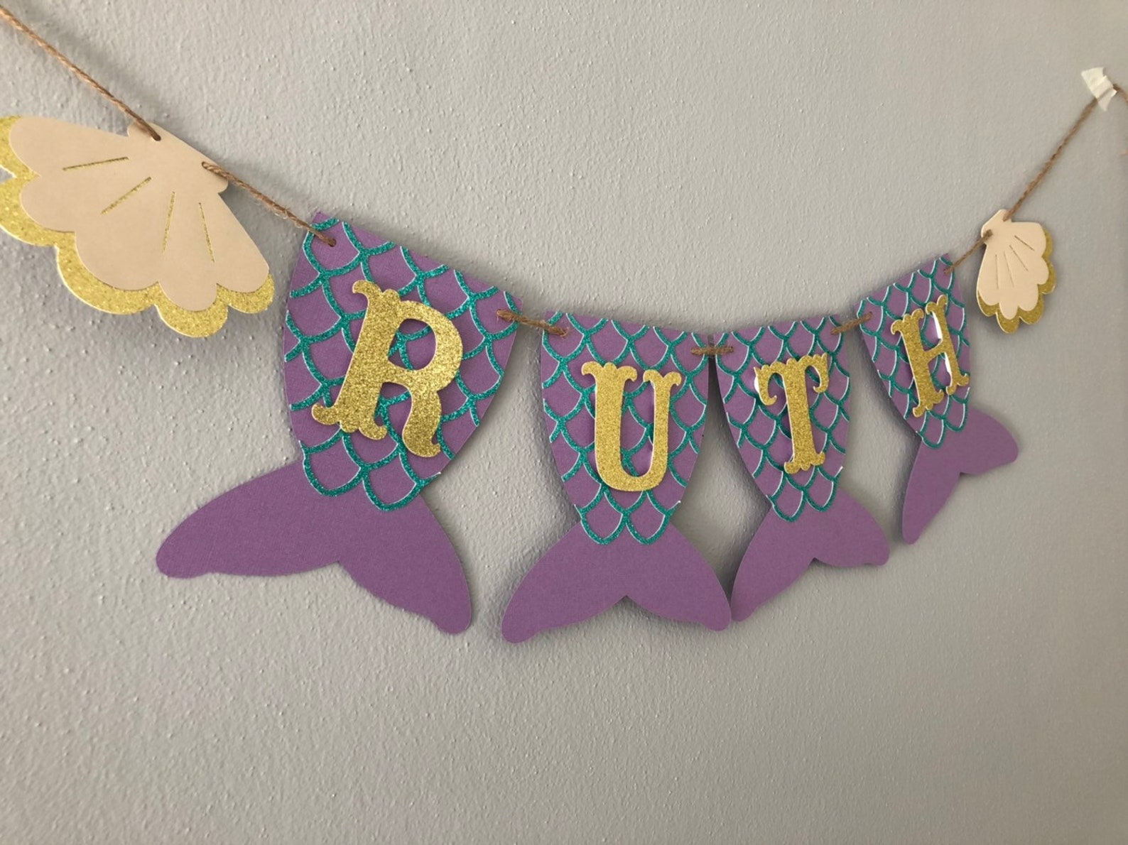 Mermaid Name Banner, Baby Shower, First Birthday, Under the Sea ...