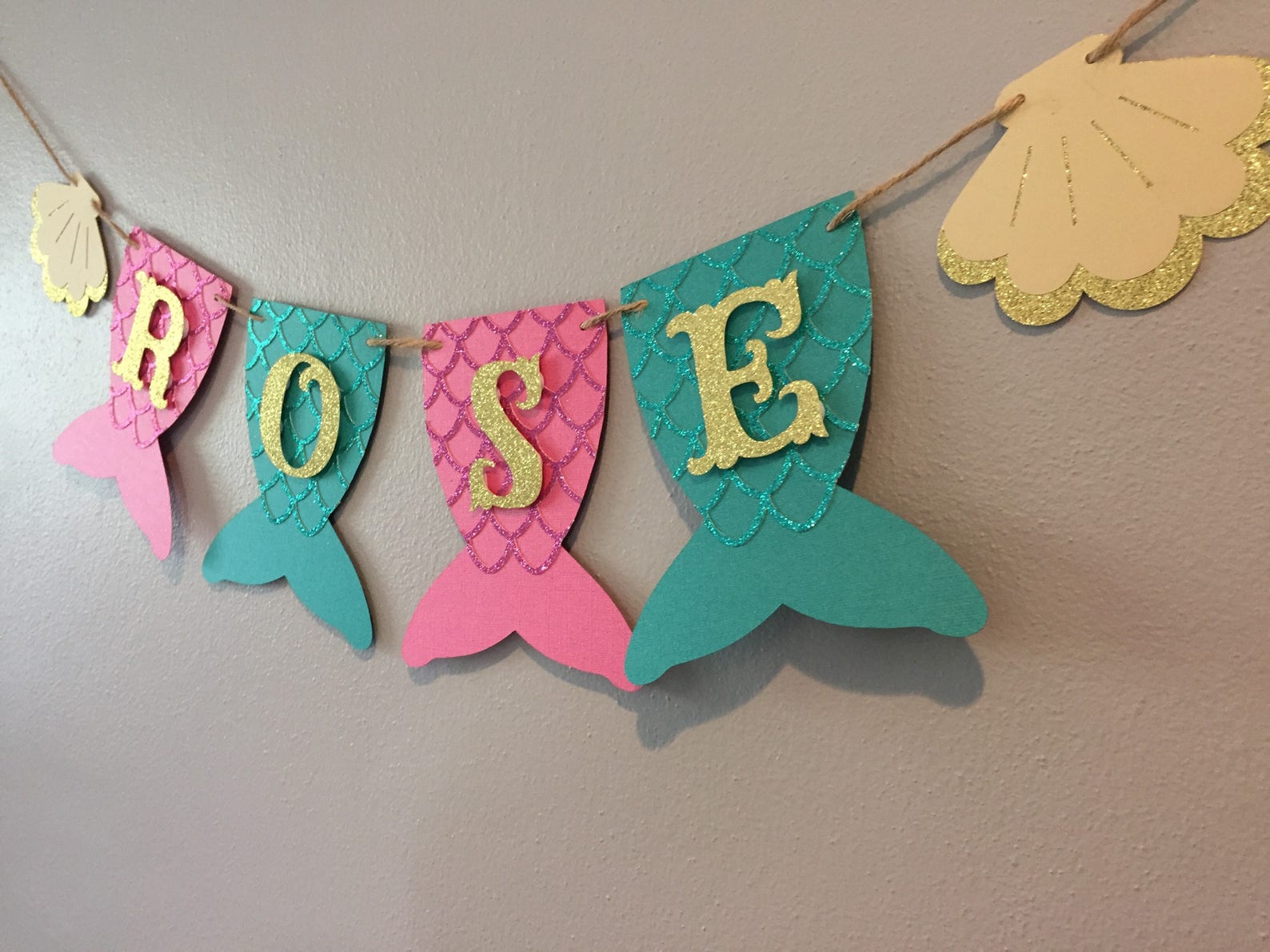 Mermaid Name Banner, Baby Shower, First Birthday, Under the Sea ...