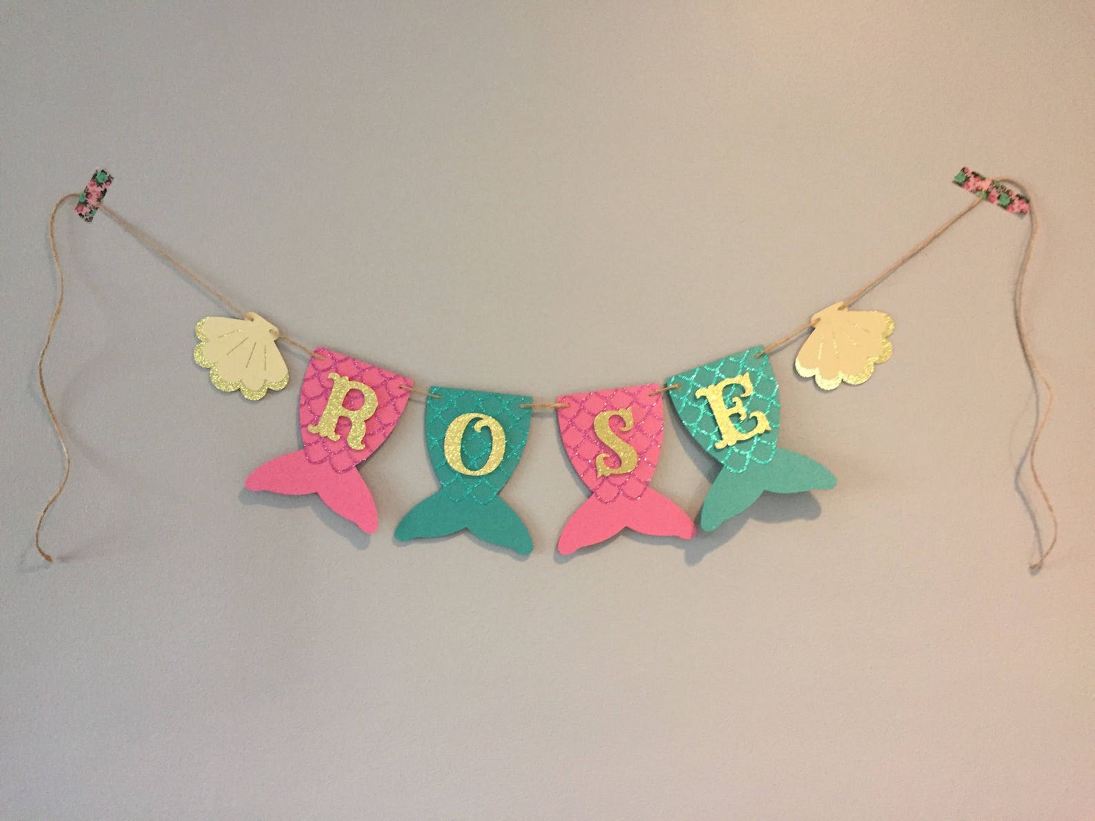 Mermaid Name Banner, Baby Shower, First Birthday, Under the Sea ...