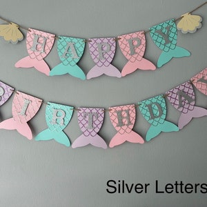 Mermaid Birthday Banner, Mermaid Tail Banner, First Birthday, Mermaid ...