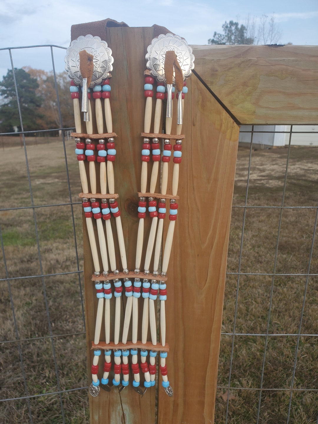 Necklace Buffalo Bone Native American Eastern Woodlands Style Buffalo ...