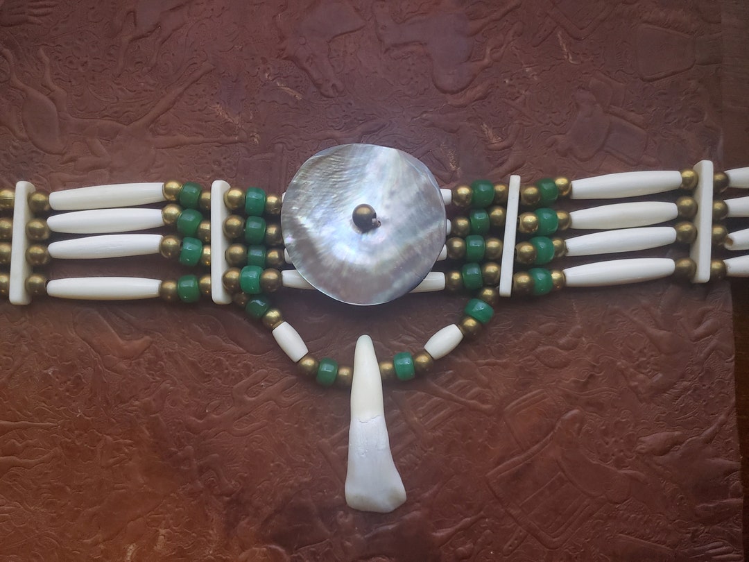 Choker Bone Hair Pipe Choker With Brass Beads - Etsy