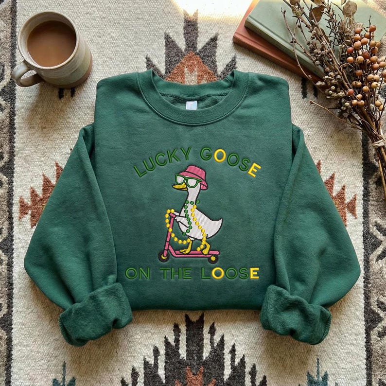 Jucky Goose on the Loose Machine Embroidery File, St. Patrick's Day ...