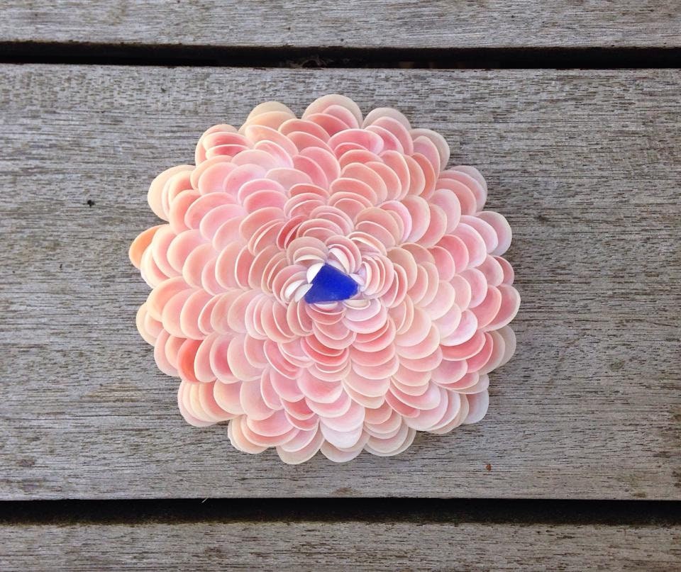 Pink Rose Cup Seashell Flower Shadow Box LARGE - Etsy
