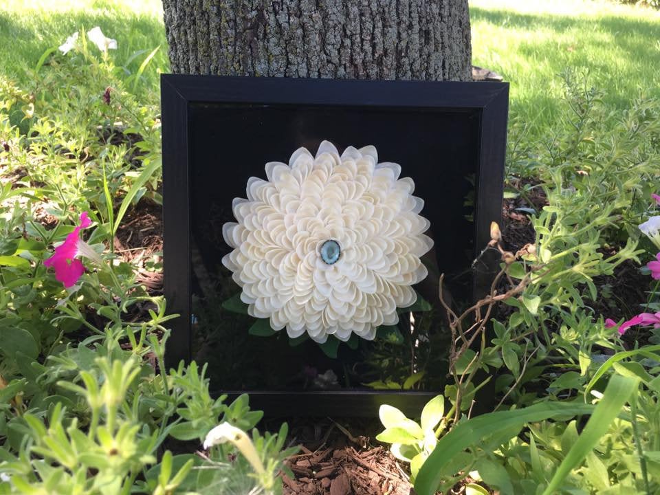 White Cay Cay Seashell Flower Shadow Box LARGE - Etsy
