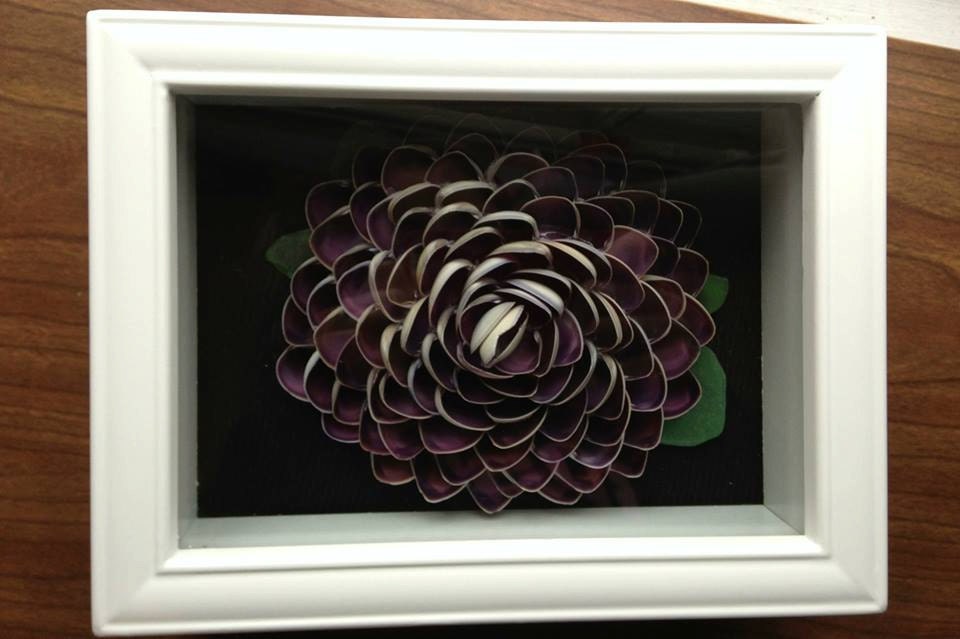 Seashell Flower Shadow Box purple Cay Cay Shells - Etsy