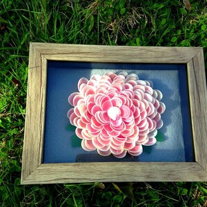 Seashell Flower Shadow Box (pink Rose Cup Shells) - Etsy