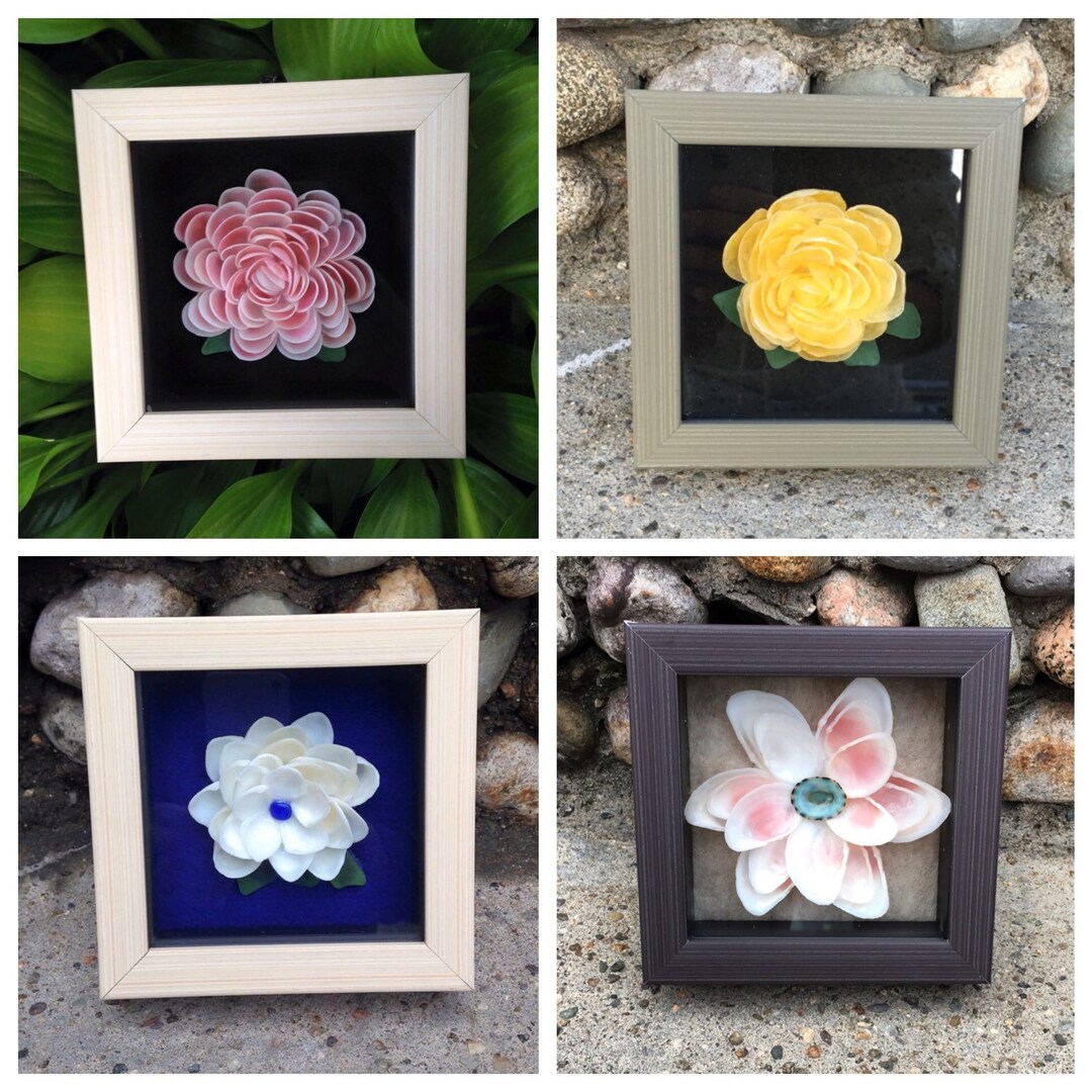 Mini Shadow Boxed Flowers (4" X 4") - Etsy