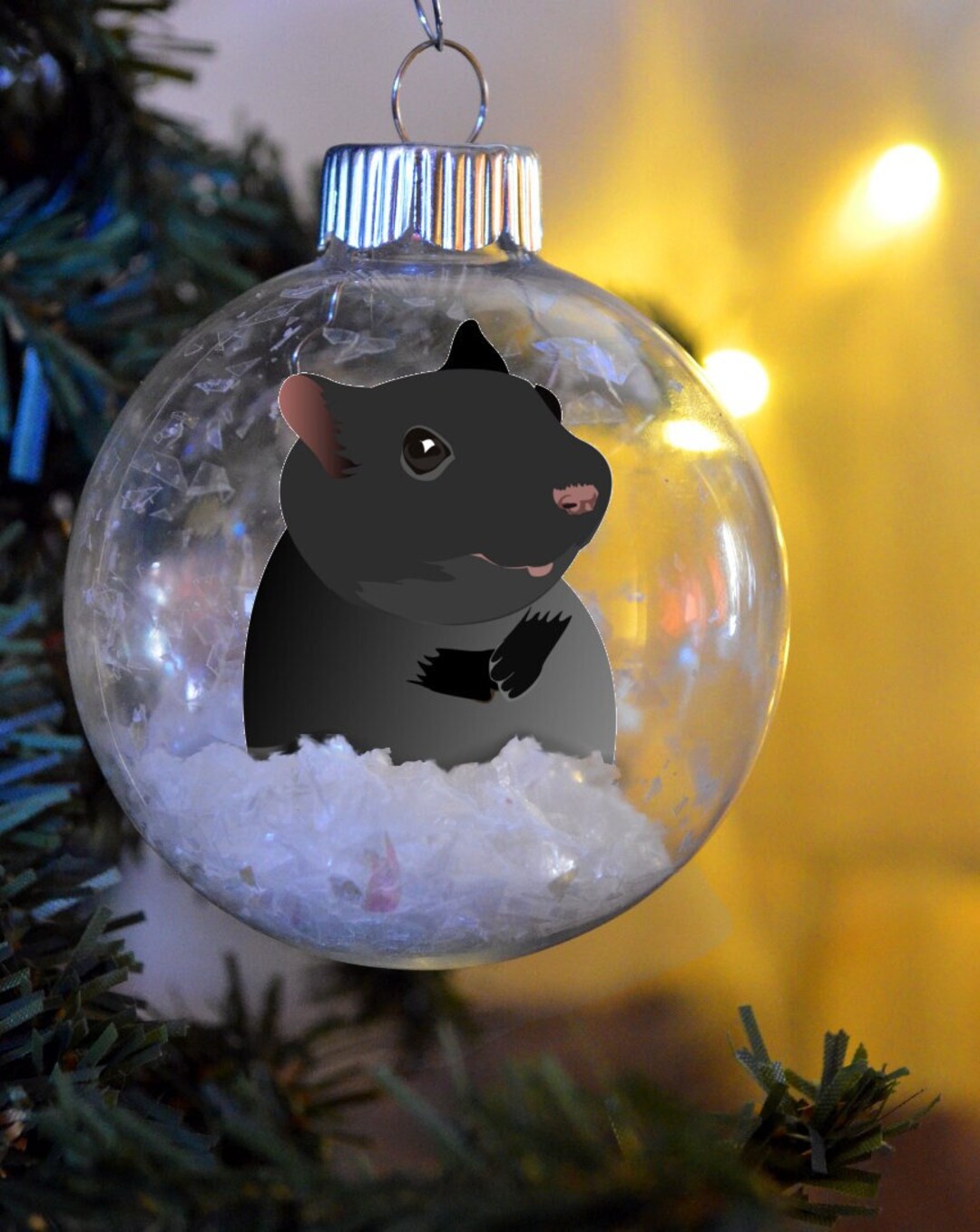 Gerbil Hamster Floated Paper Christmas Ornament Personalized Memorial ...