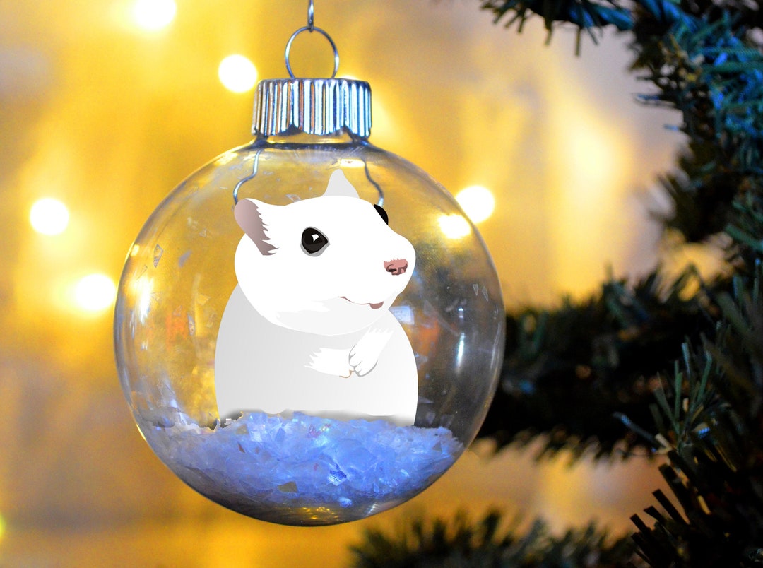 Gerbil Hamster White Floated Paper Christmas Ornament Personalized ...