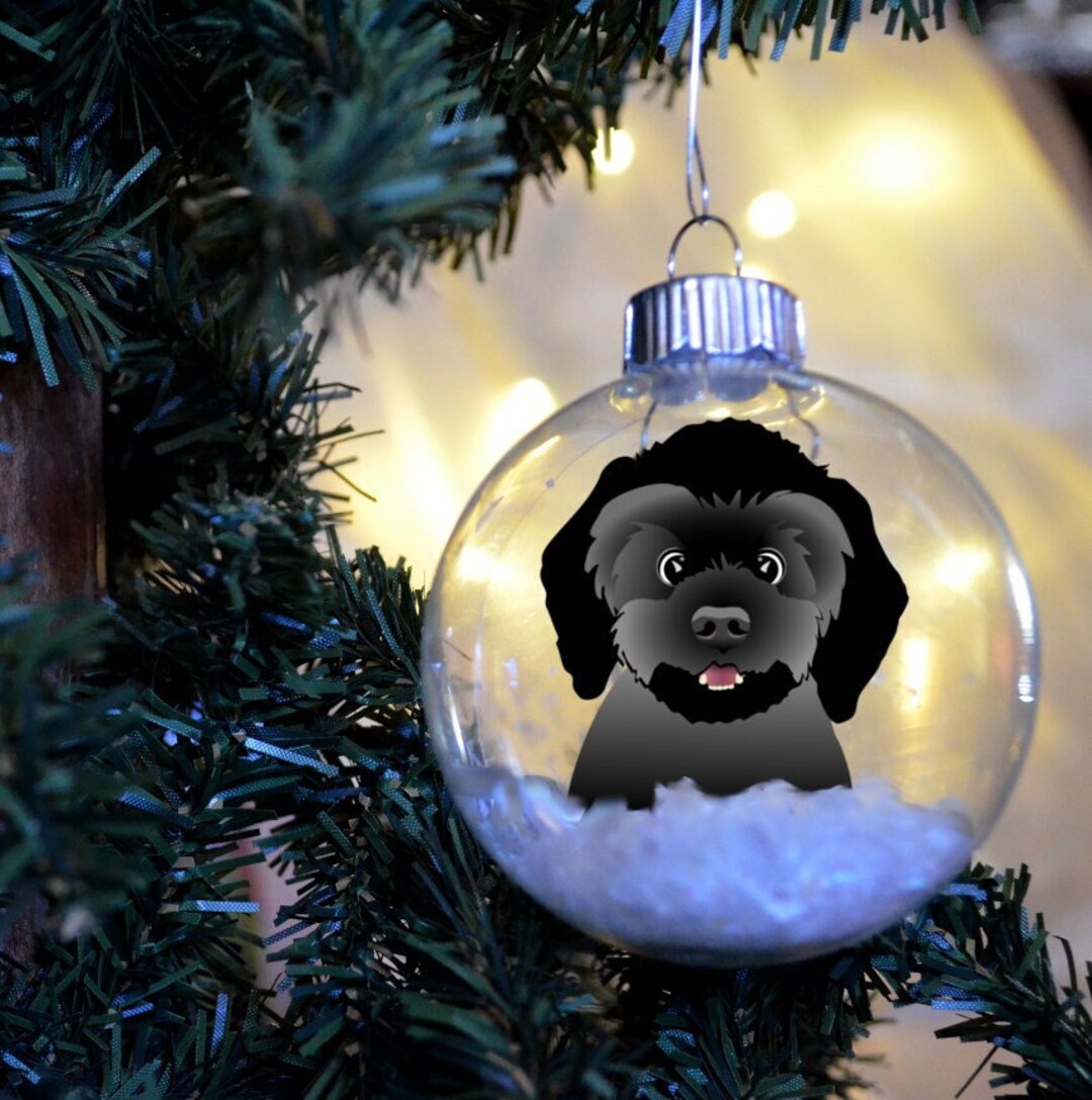 Cavapoo Black Floated Paper Christmas Ornament Personalized Floated ...