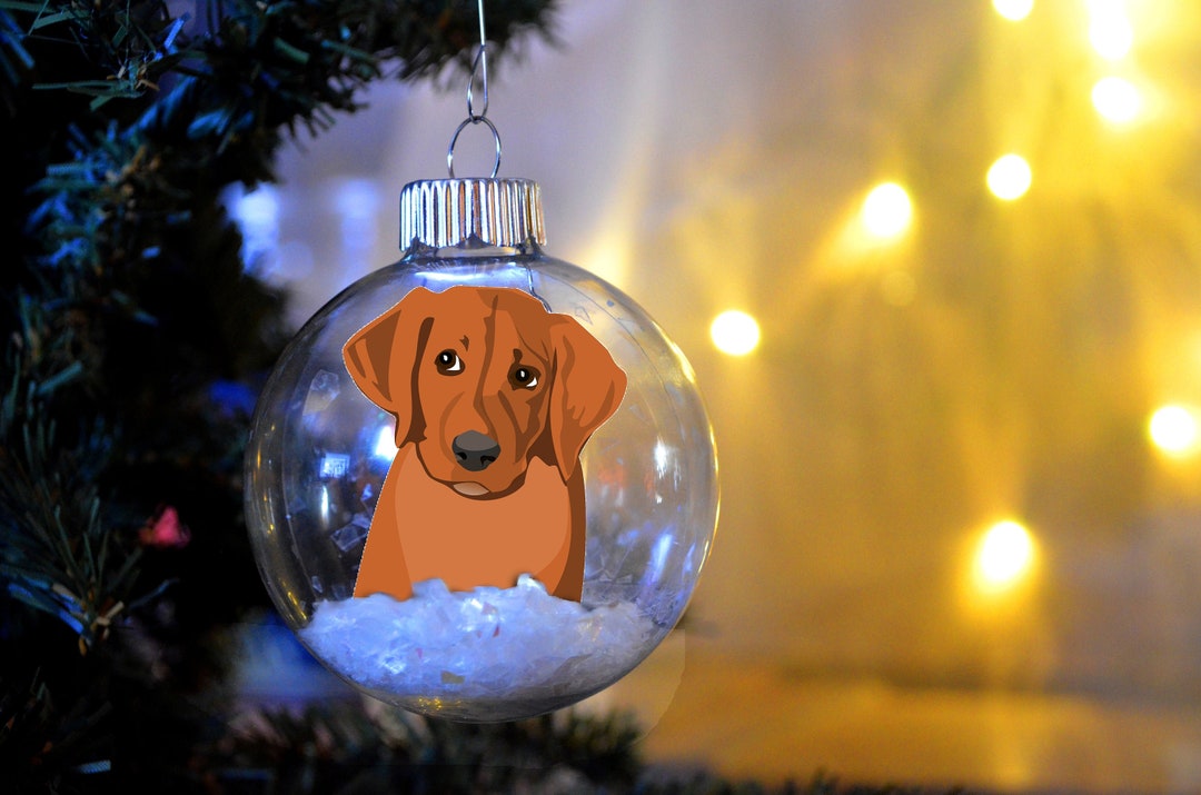 Lab Labrador Retriever Red Puppy Floated Paper Christmas Ornament ...