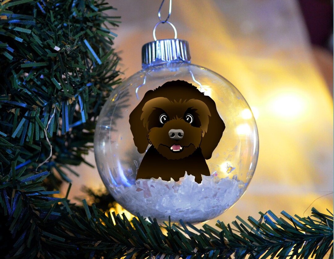 Cavapoo Brown Chocolate Floated Paper Christmas Ornament Personalized ...