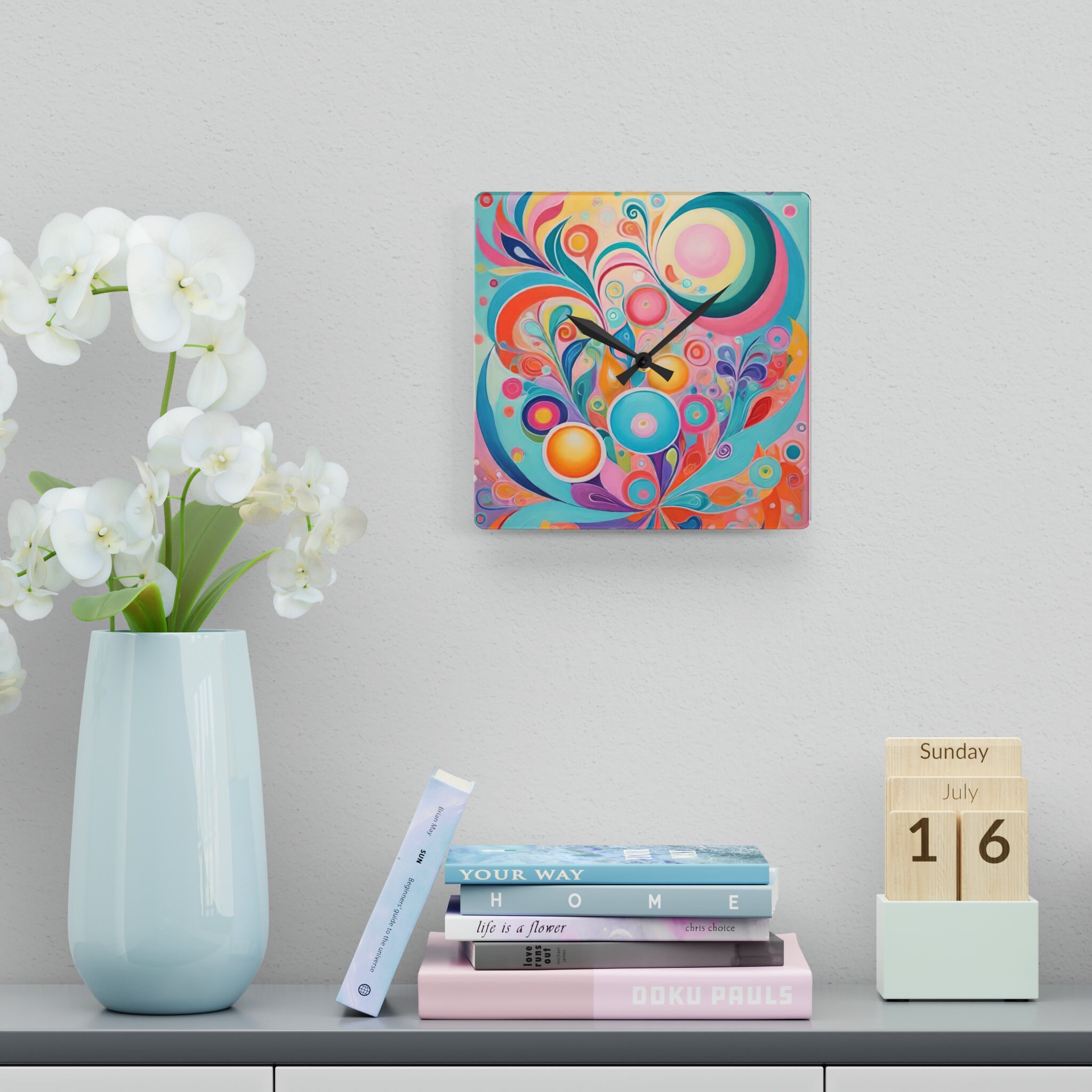 Abstract Unique Colorful Designer Acrylic Wall Clock Gift - Etsy