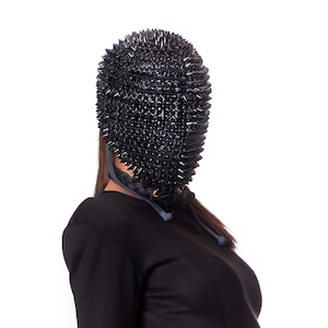 Black Bomber - Full Coverage Custom Haute Couture Black Spike Mask - Etsy