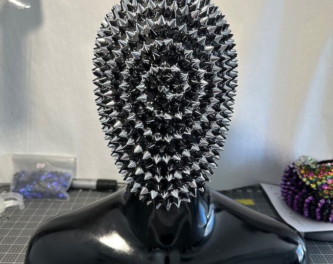 Silver Black Spiral Spike - Etsy