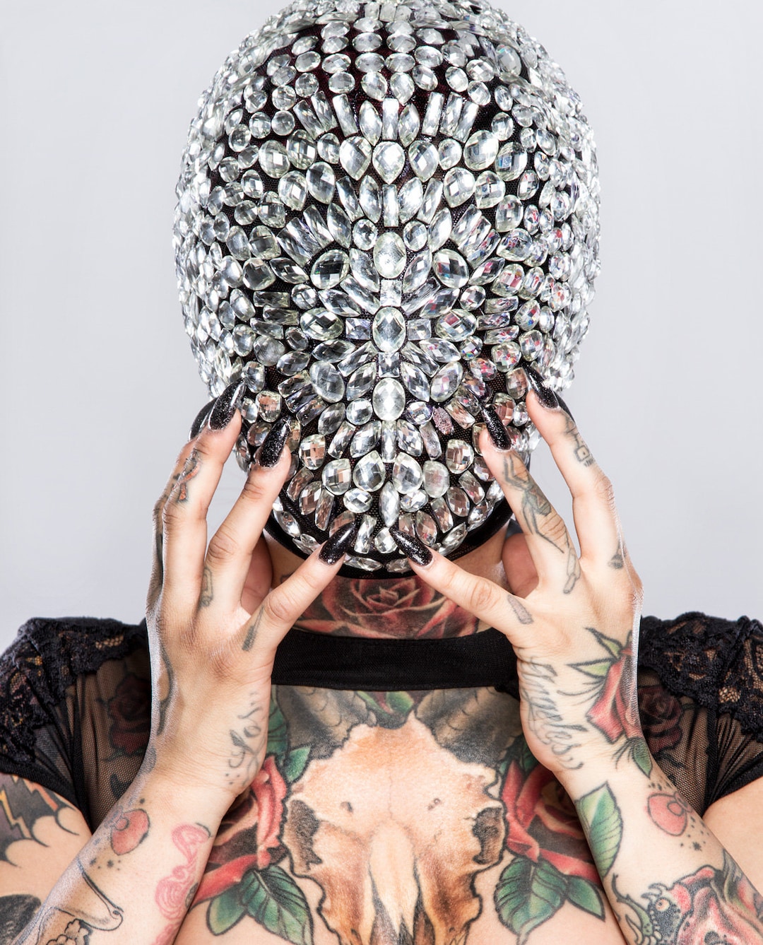 Sliver Metal Glory Custom Masquerade Mask Handmade Covered in Jewels ...