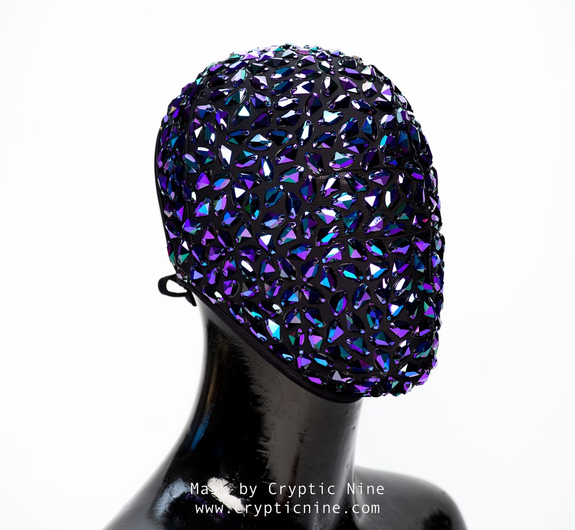 Blue Monster .. Custom Masquerade Mask Handmade Covered Jewels - Etsy