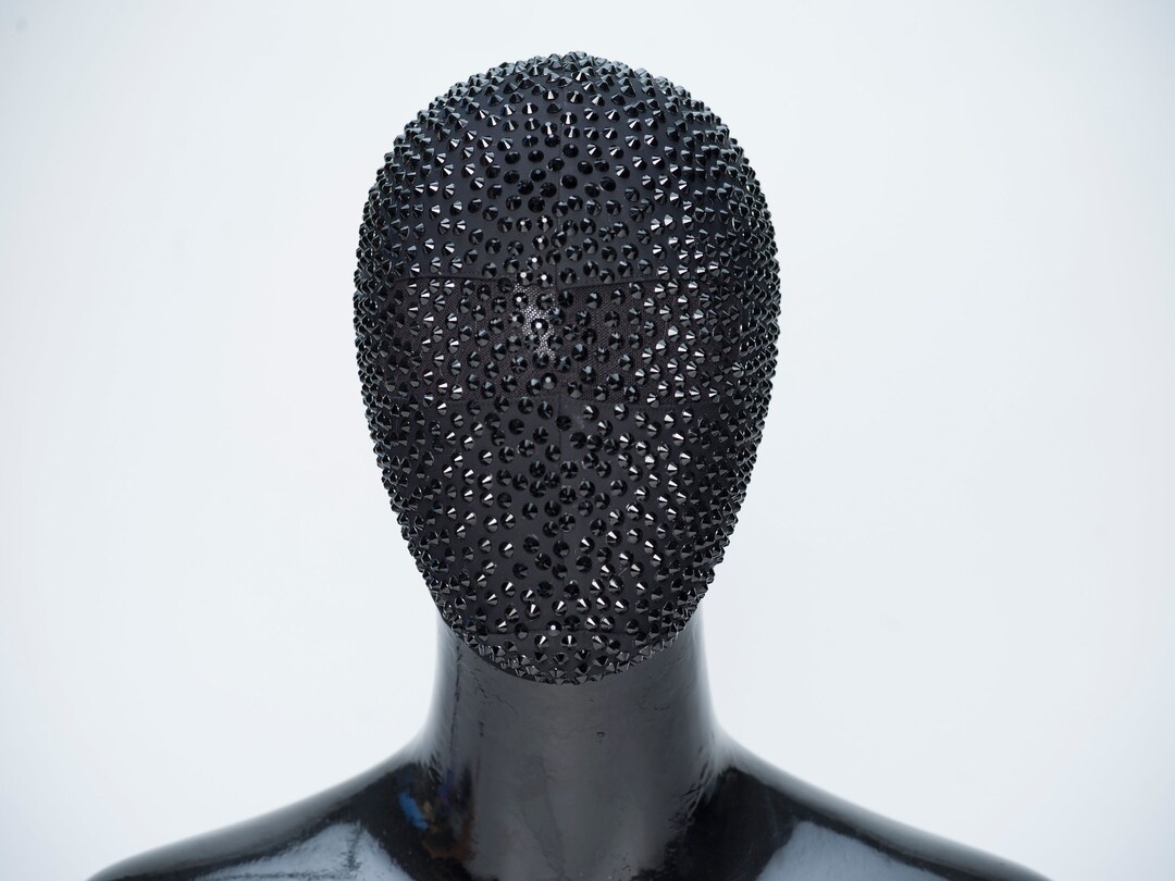 Black Meteorite Crystal Mask - High End Haute Couture Face Mask Covered ...