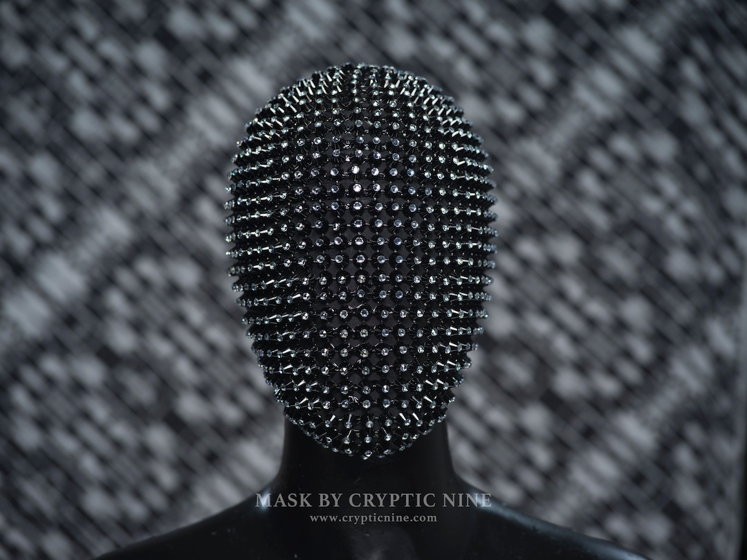 Black Bomber V.2 - Custom Haute Couture Sparkling Mask Covered in ...