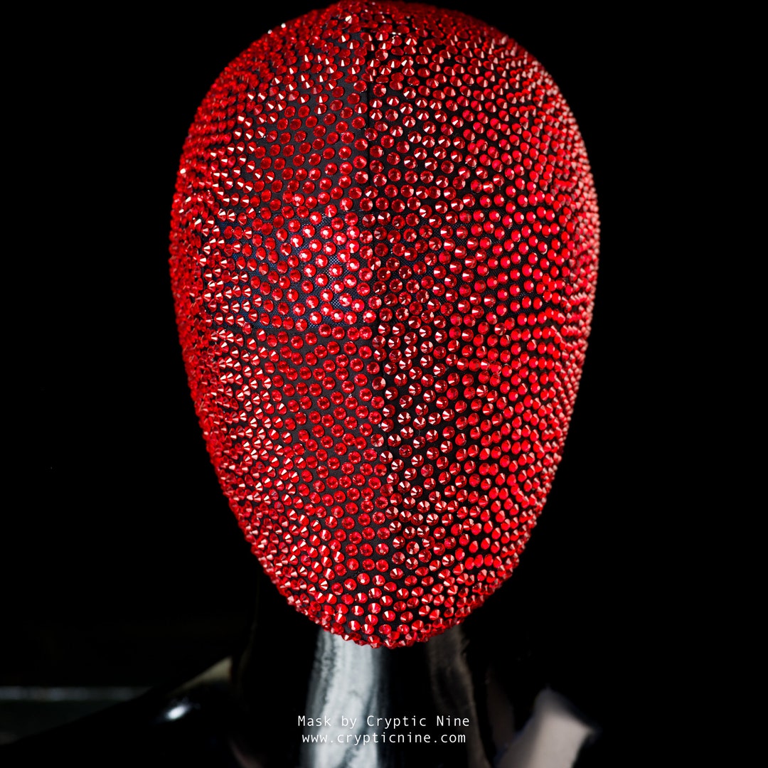 Blood Rain - Custom Haute Couture Face Mask Covered in a Bright Red ...