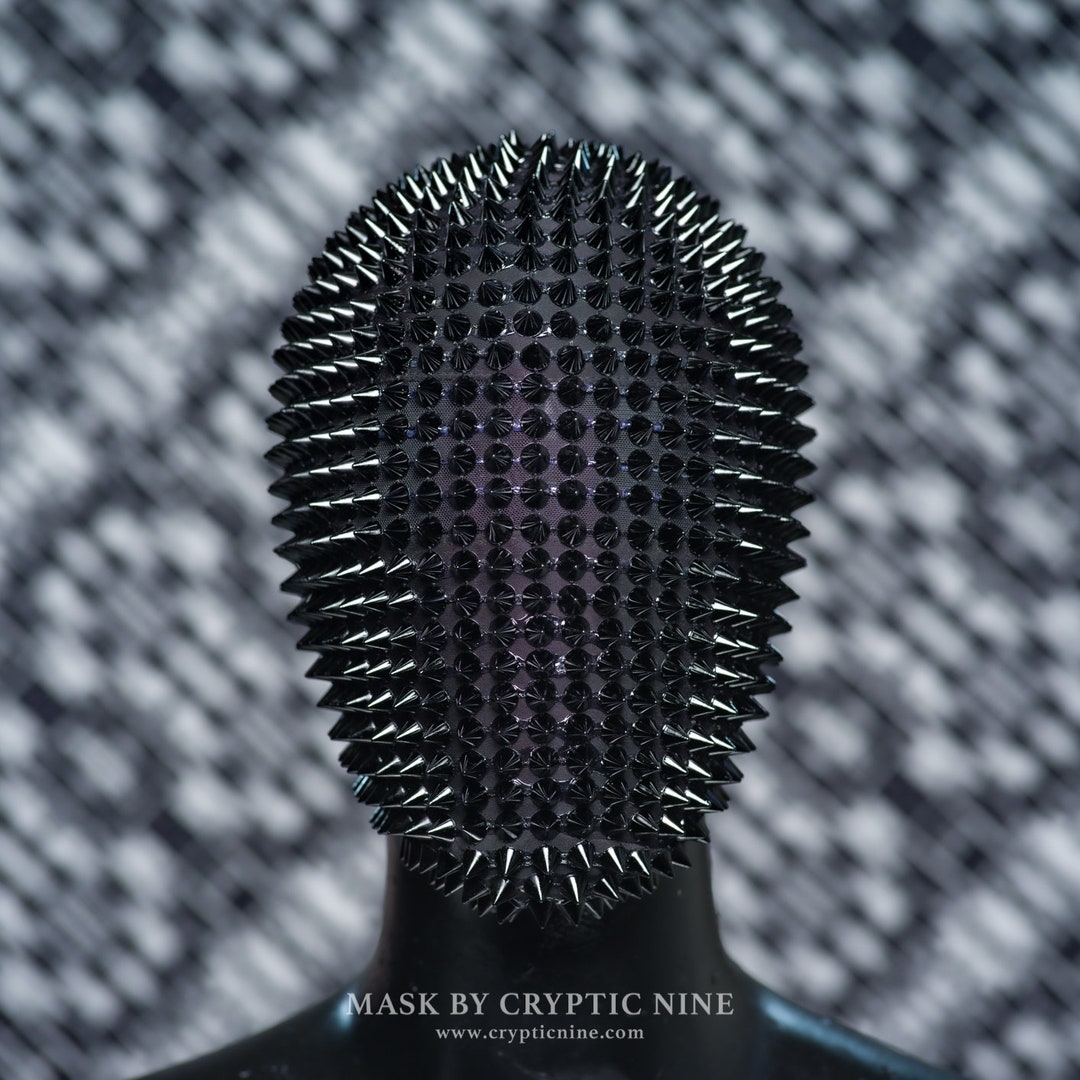 Black Bomber - Full Coverage Custom Haute Couture Black Spike Mask - Etsy