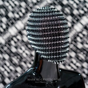 Spiral Spike - Custom Haute Couture Mask Silver and Black Spike Mask - Etsy