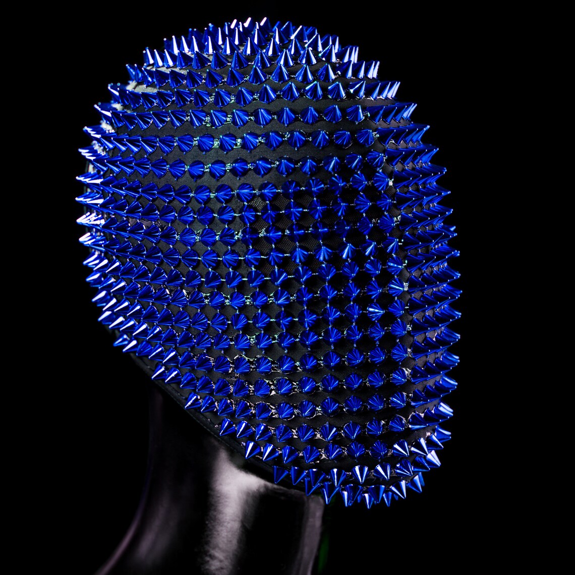 Blue Bomber - A Colorful Blue Spike Mask Made by Hand - Etsy