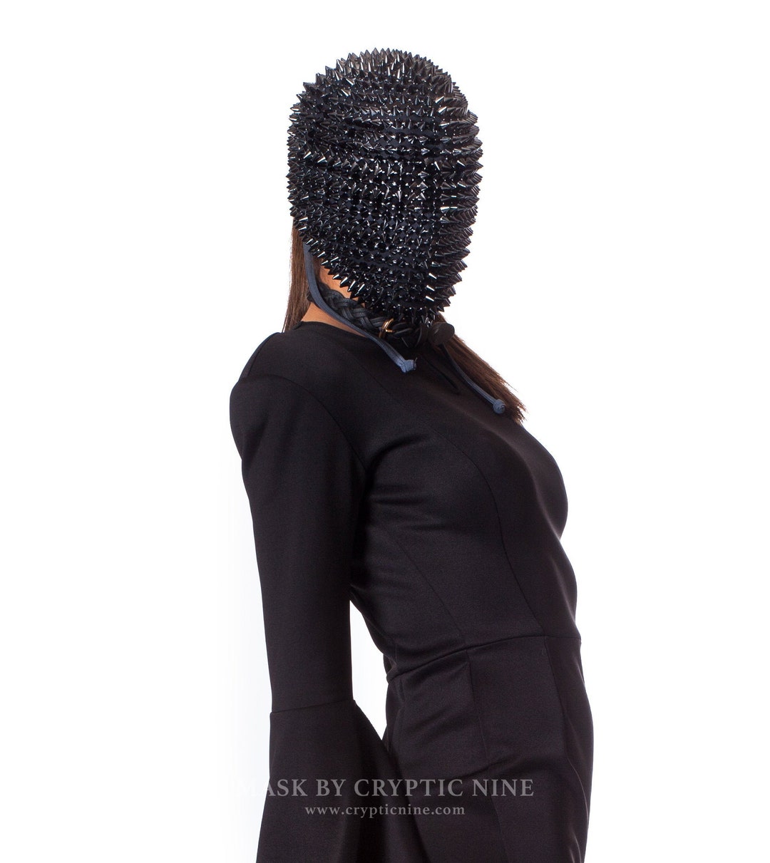 Black Bomber - Full Coverage Custom Haute Couture Black Spike Mask - Etsy
