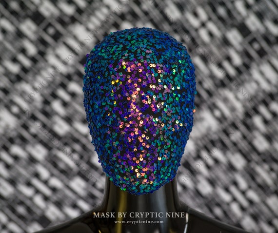 Lace Haute Couture Mask With Multi Colorful Sequins Mask | Etsy