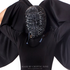 Black Bomber - Full Coverage Custom Haute Couture Black Spike Mask - Etsy