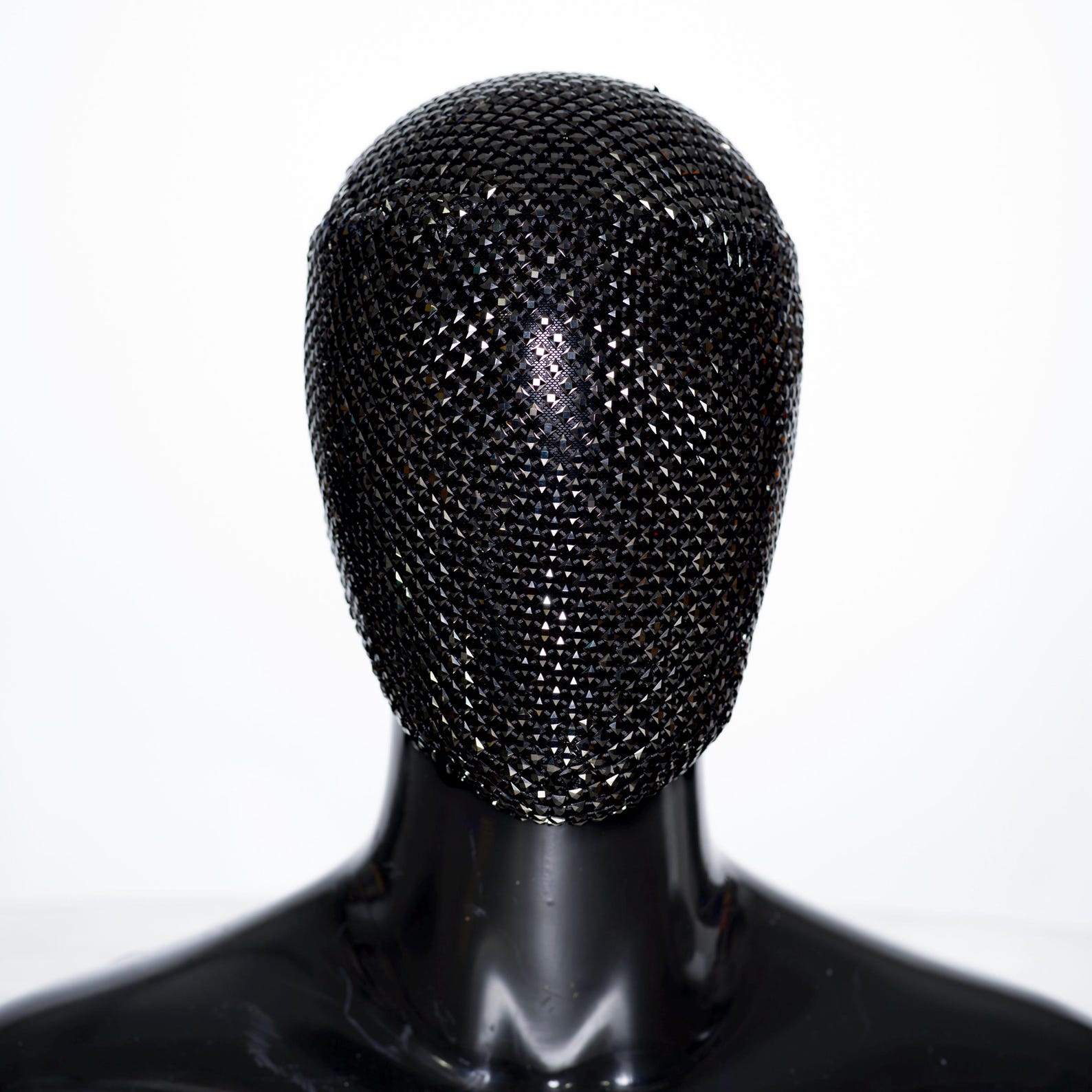 Black Shadow Maze Lace Mask, Custom Handmade Metal Square Jewel Pattern ...