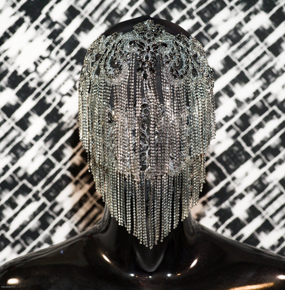 Prototype Custom Haute Couture Mask Jewel Mask, With Hanging Layers of ...