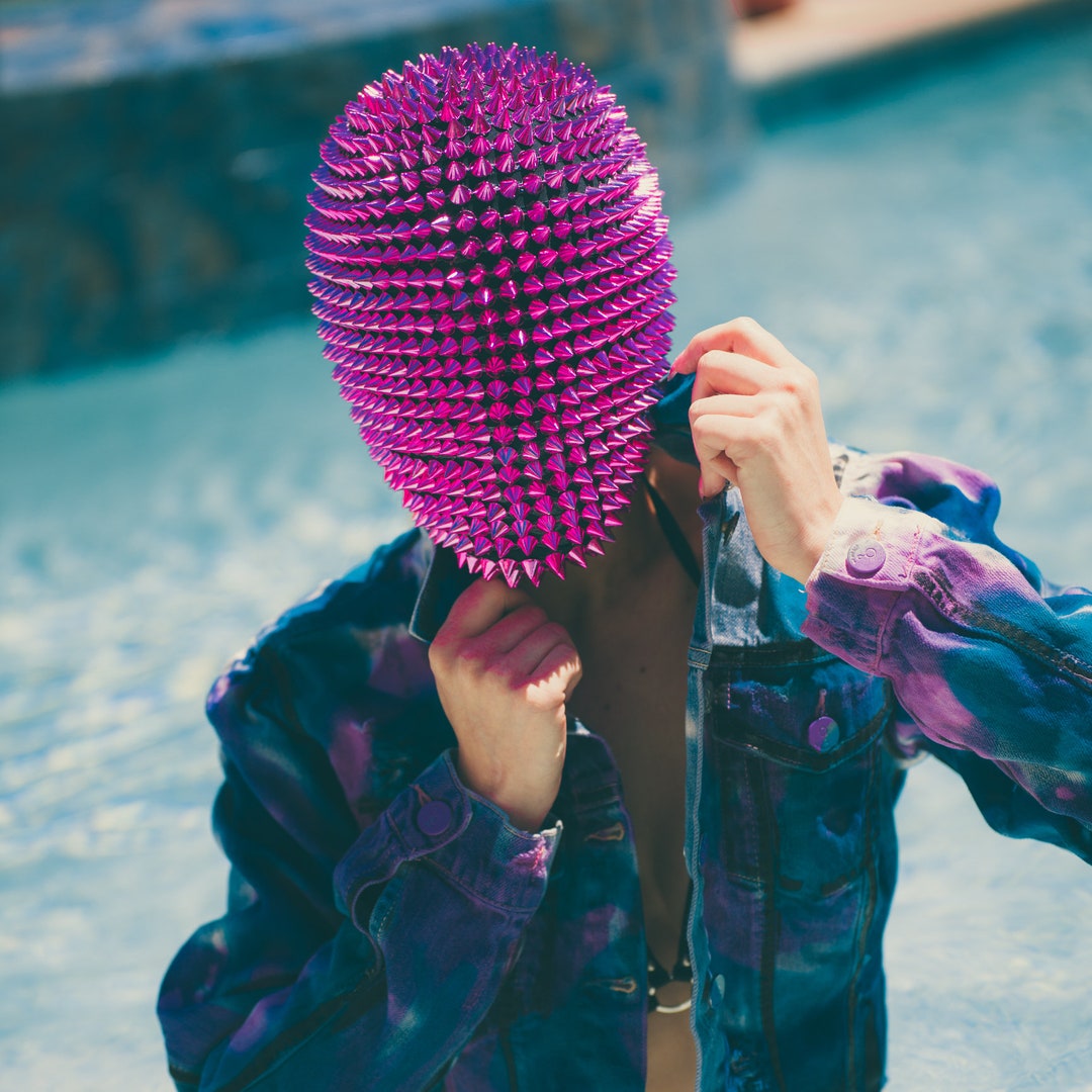 Purple / Pink Spike Mask, Full Face Couture Mask - Etsy