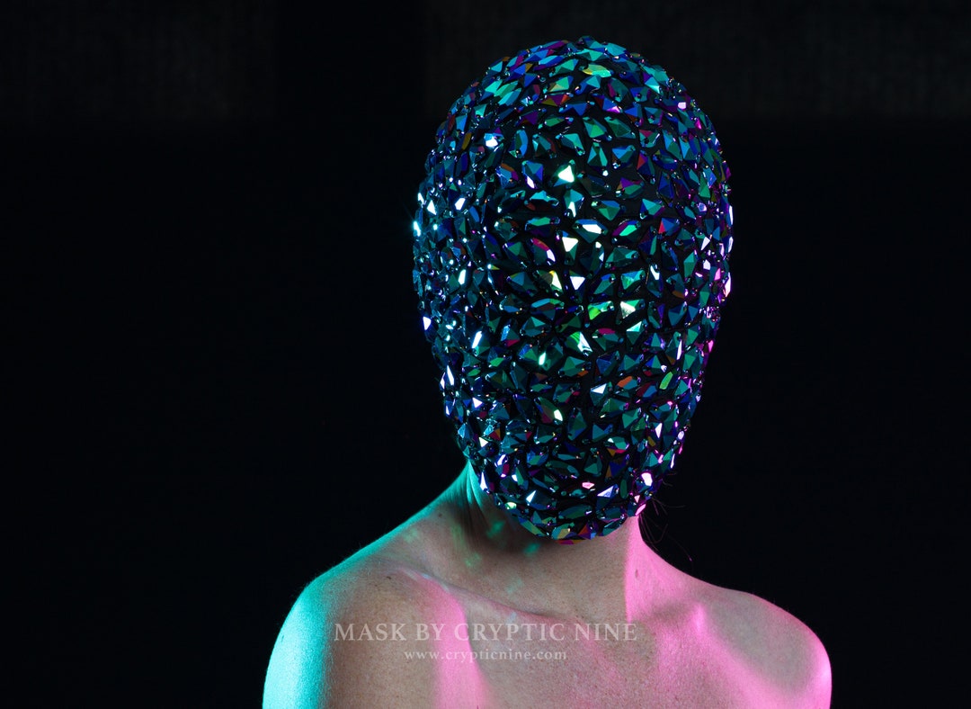 Sea Monster .. Custom Masquerade Mask Handmade Covered in Multi Color ...