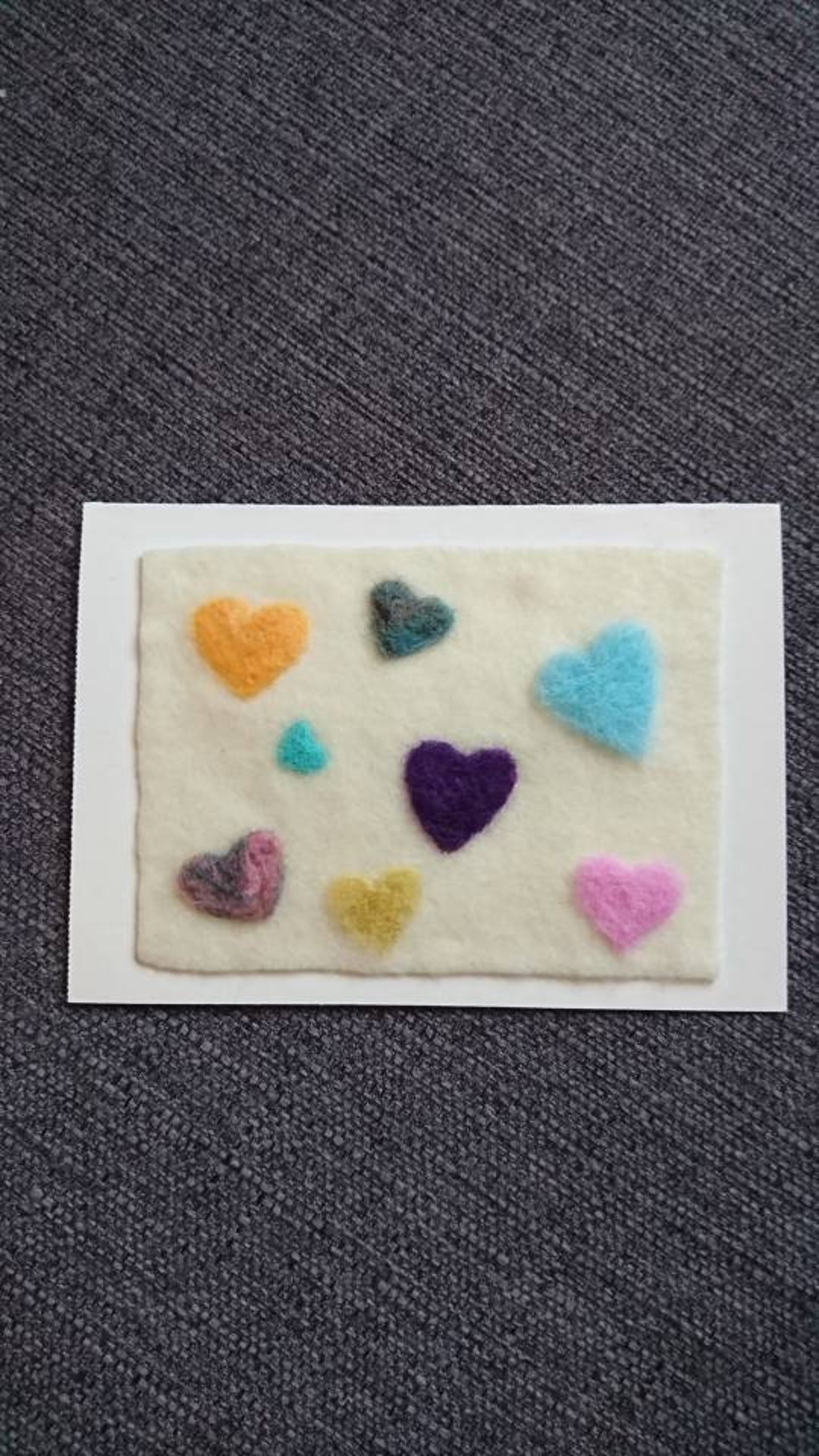 Needle Felted Heart Blank Card. Greeting Card. - Etsy