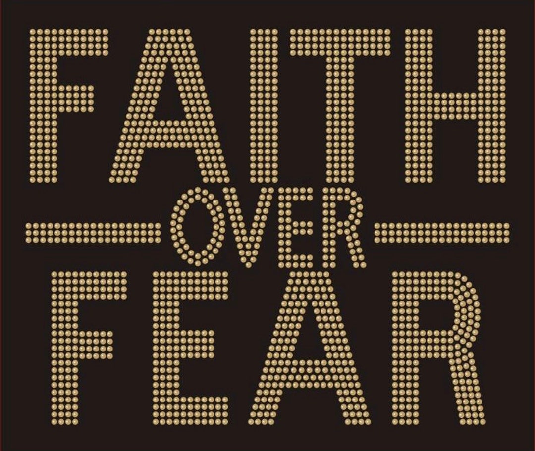 Faith Over Fear Gold Bling Rhinestone Embellished T-shirt - Etsy