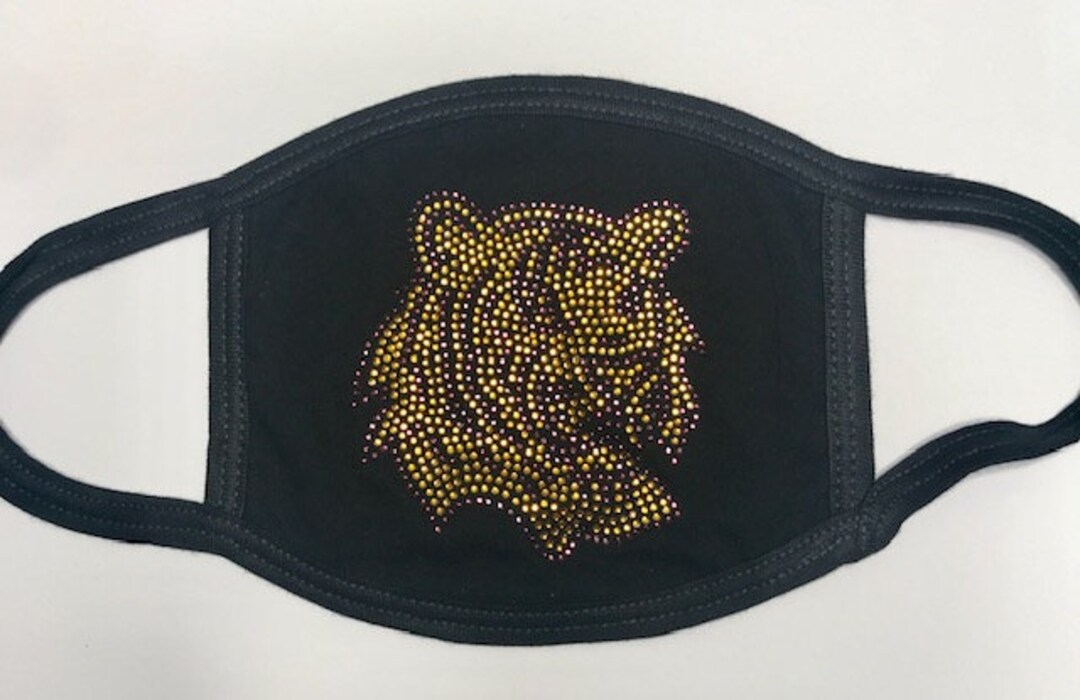 Tiger Bling Rhinestone Embellished Mask - Etsy