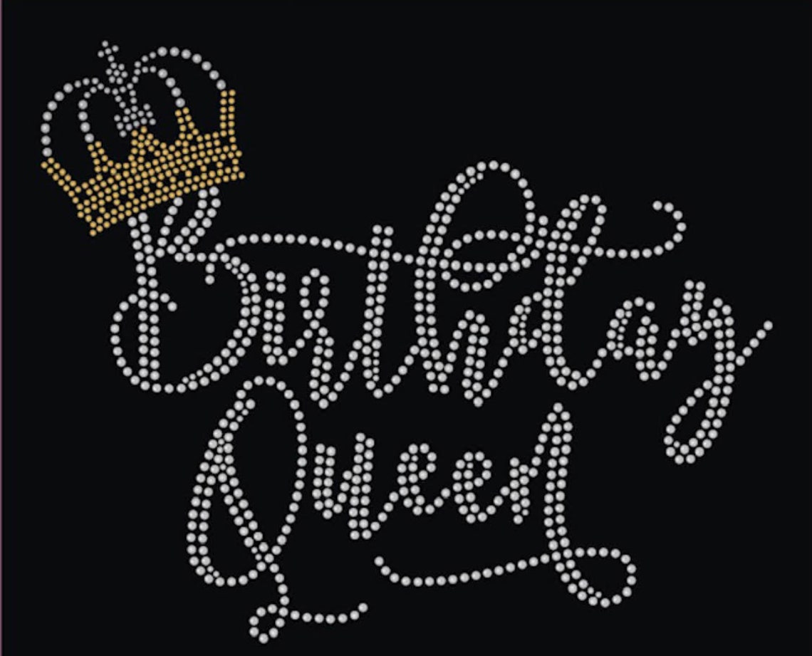 Birthday Queen Bling Embellished Rhinestone T Shirt Etsy Uk