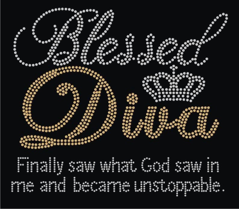 Blessed Diva Bling Rhinestone Embellished T-shirt - Etsy