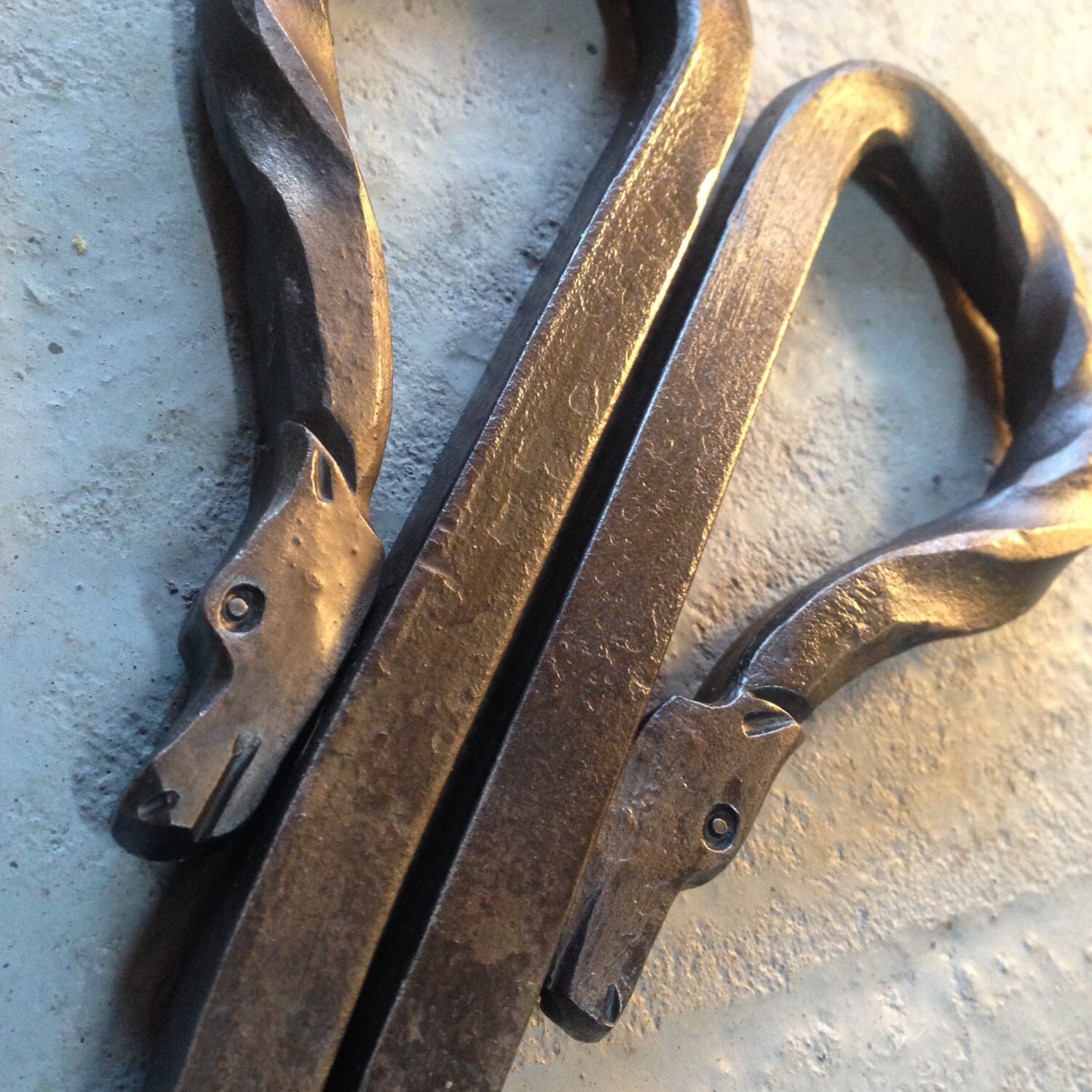 Celtic Dog Fire Tools 4 PC Set Poker Tongs Dustpan and - Etsy UK