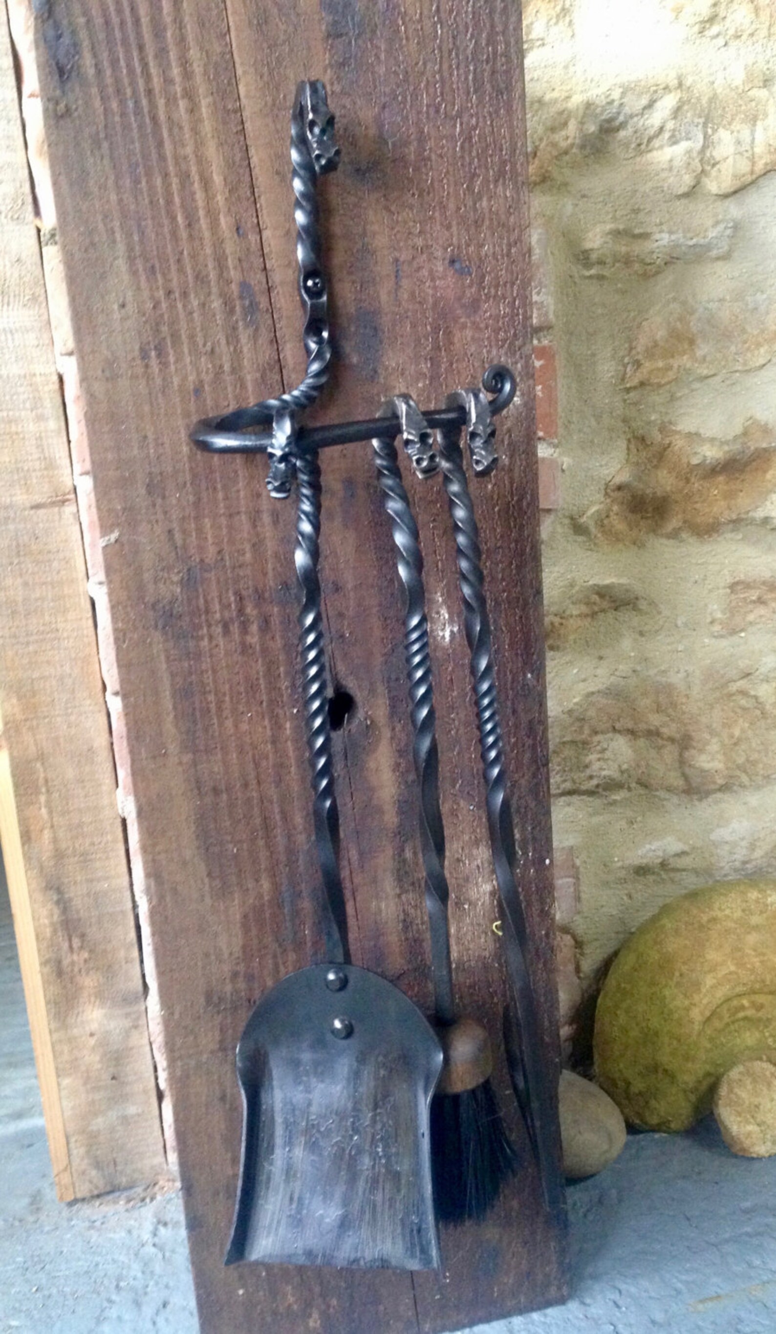 Dragon Head Fire Set Hearth Tidy Dragon Fire Tools Companion | Etsy